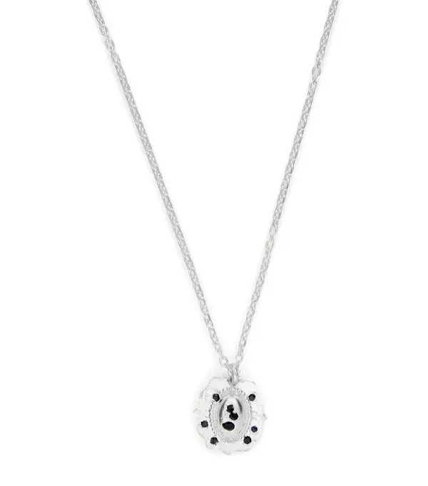 THE OUZE Sapphire-embedded Medallion Necklace - Blue