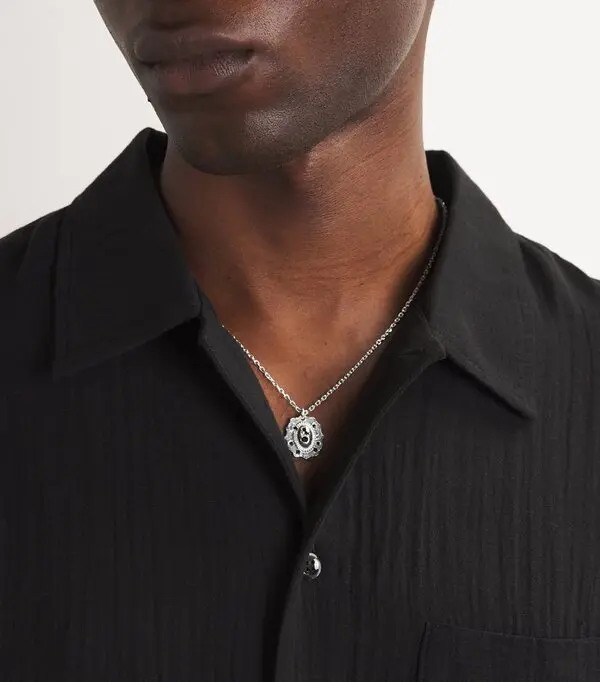 THE OUZE Sapphire-embedded Medallion Necklace