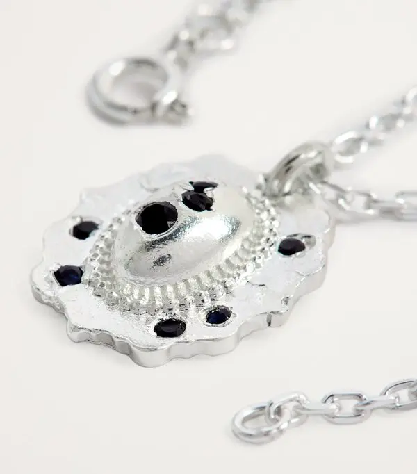 THE OUZE Sapphire-embedded Medallion Necklace