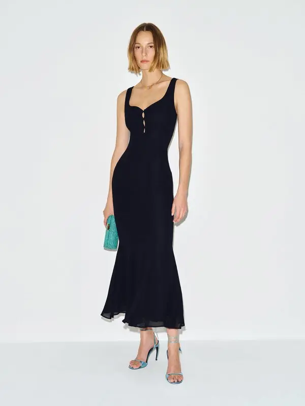 REFORMATION Laine Midi Dress - Black