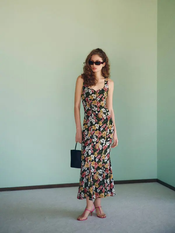 REFORMATION Laine Midi Dress - Black