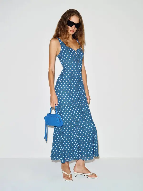 REFORMATION Laine Midi Dress - Blue