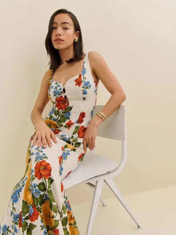 REFORMATION Laine Sleeveless Midi Dress - Formosa