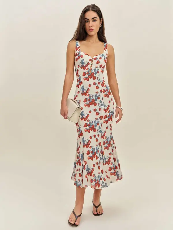 REFORMATION Laine Midi Dress - Ivory