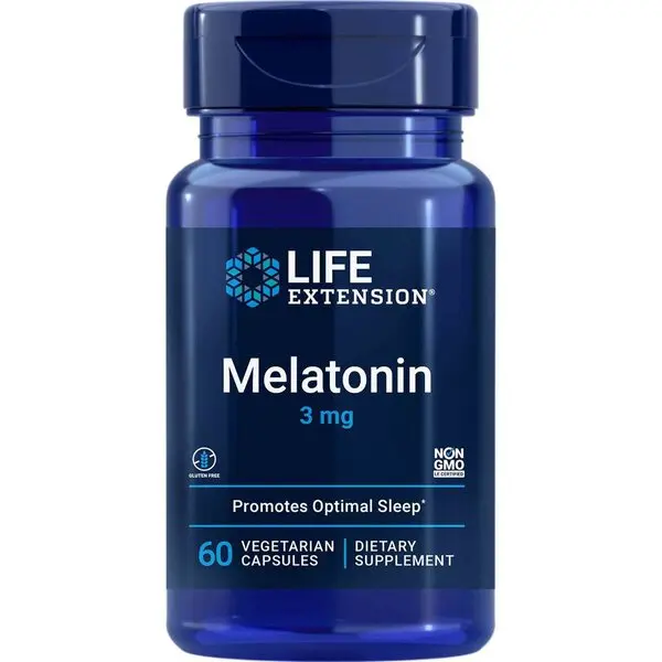 LIFE EXTENSION Melatonin 3mg 60 Capsules - One-color