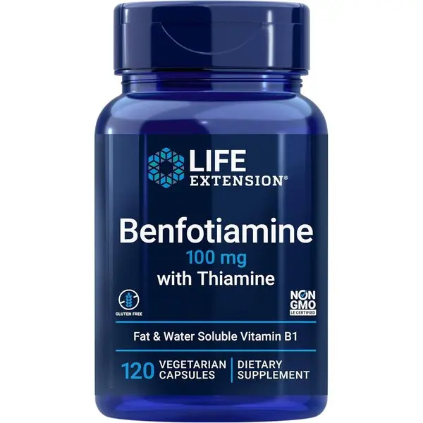 LIFE EXTENSION Benfotiamine W/thiamine 120 Capsules - One-color