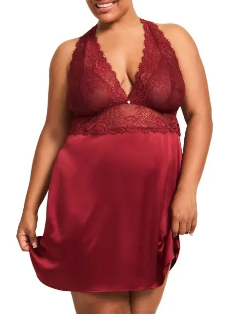 ADORE ME Galilea Slip Lingerie - Dark Red