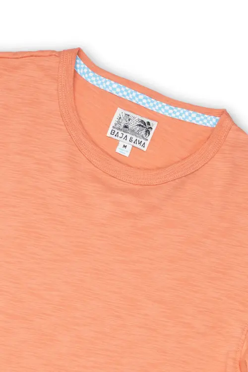 BAJA LLAMA Slub Pima Tee - Coral