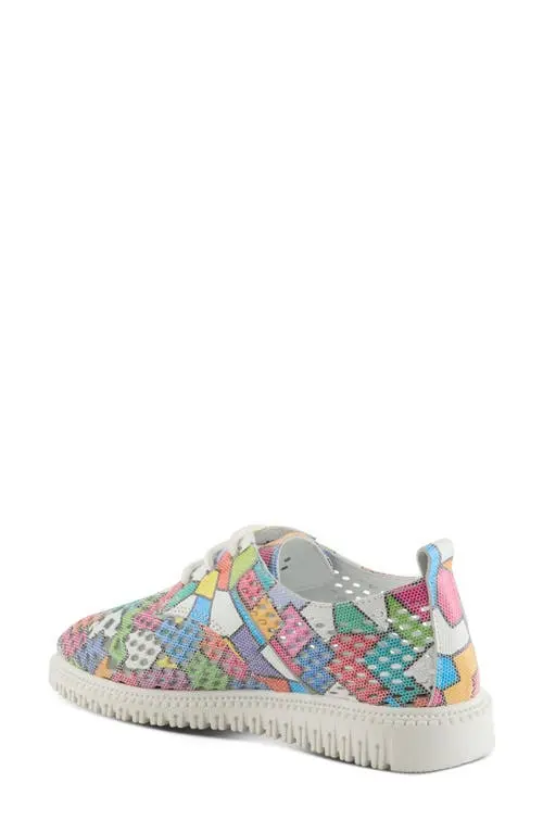 SPRING STEP SHOES Perforated Leather Sneaker - White Multi