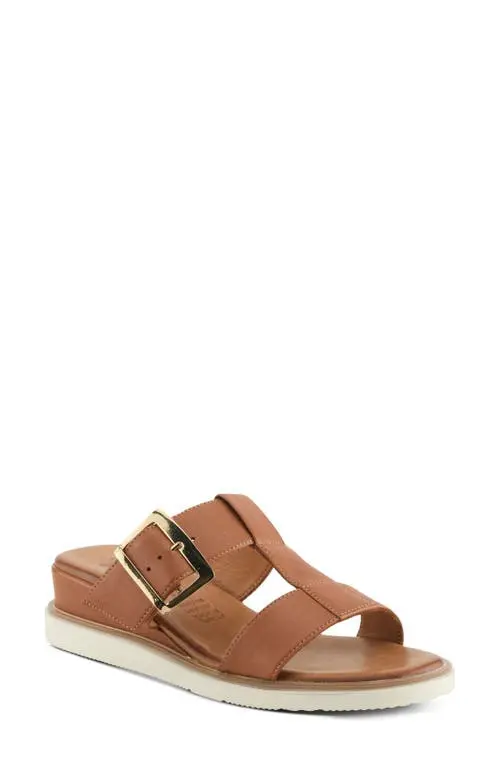 SPRING STEP SHOES Seaport Leather Slide Sandal - Camel
