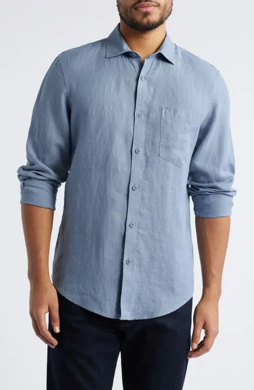 Nordstrom Linen Button-up Shirt - Blue Chip