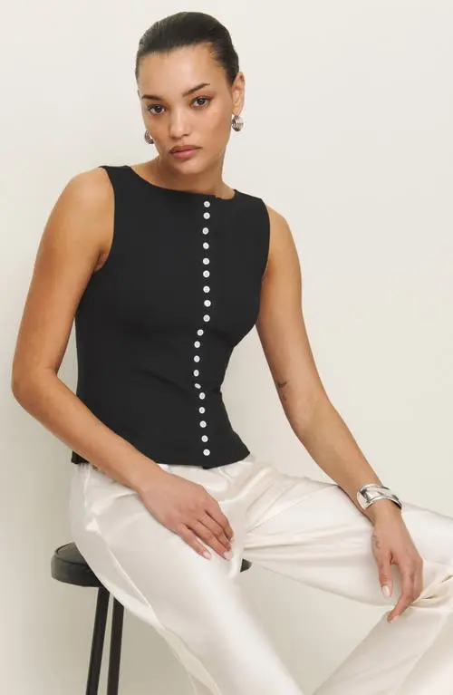 REFORMATION Julie Knit Tank - Black