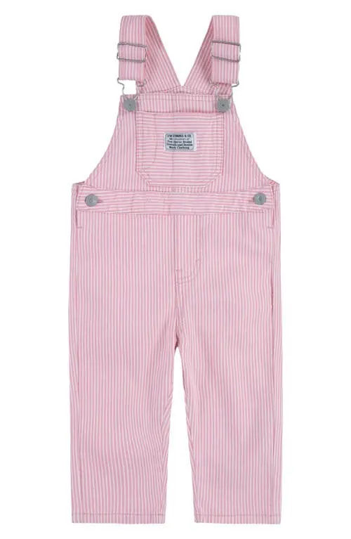 LEVI'S Railroad Stripe Overalls - Red/ Bright White