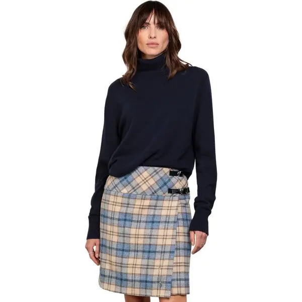 CELTIC & CO. Geelong Wool Slouch Turtleneck Sweater - Dark Navy