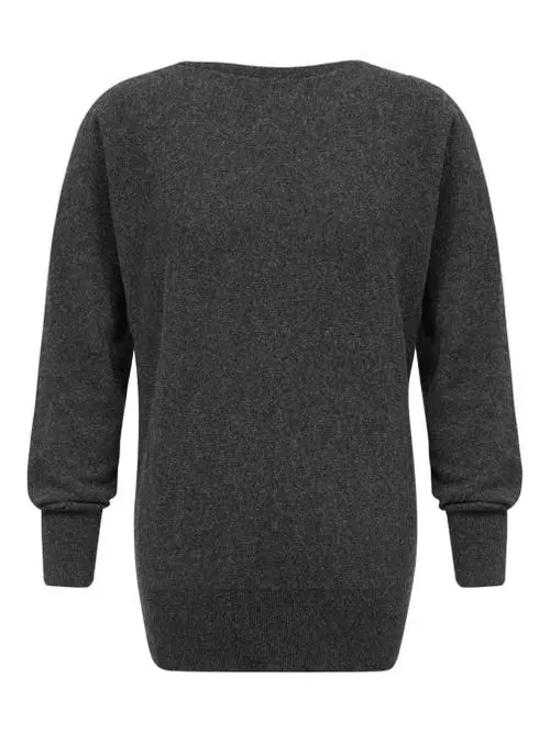 CELTIC & CO. Geelong Wool Slouch Sweater - Charcoal