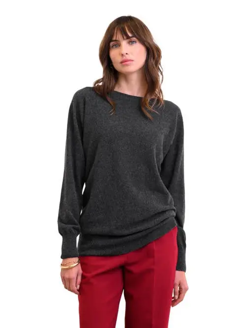 CELTIC & CO. Geelong Wool Slouch Sweater - Charcoal
