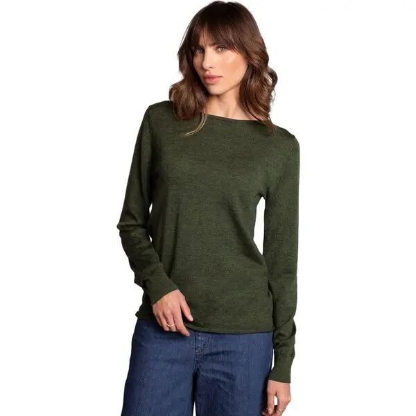 CELTIC & CO. Merino Fine Knit Boat Neck Sweater - Olive