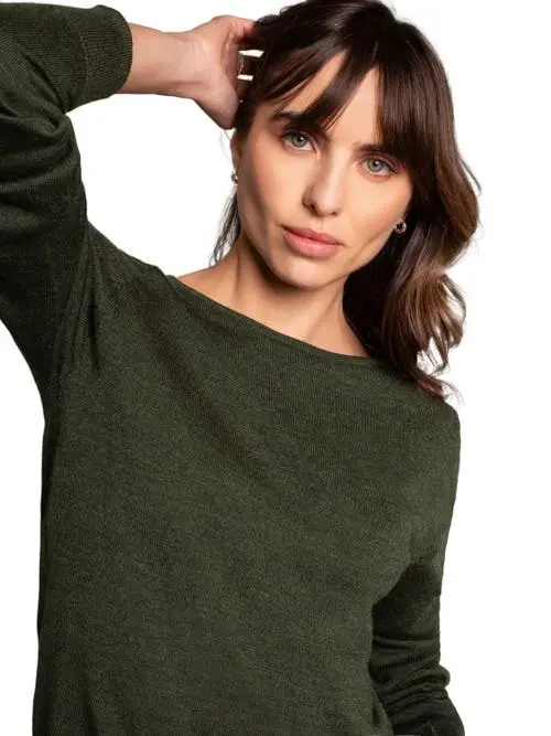 CELTIC & CO. Merino Fine Knit Boat Neck Sweater - Olive