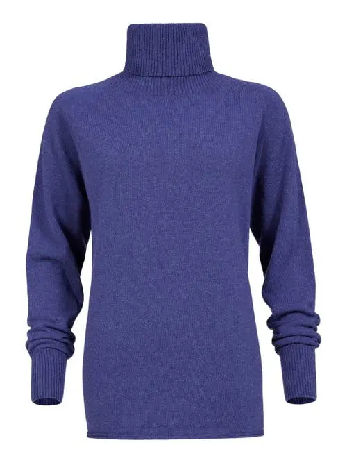 CELTIC & CO. Geelong Wool Slouch Turtleneck Sweater - Indigo