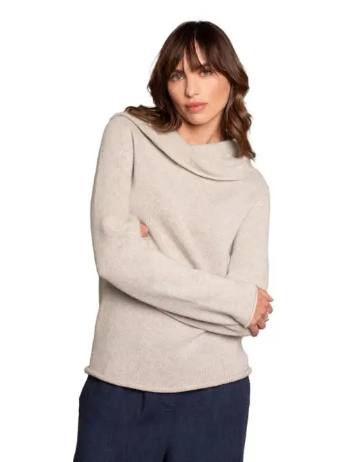 CELTIC & CO. Collared Slouch Sweater - Oatmeal
