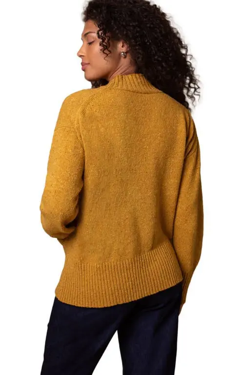 CELTIC & CO. Flecked Patch Pocket Merino Wool Sweater - Saffron