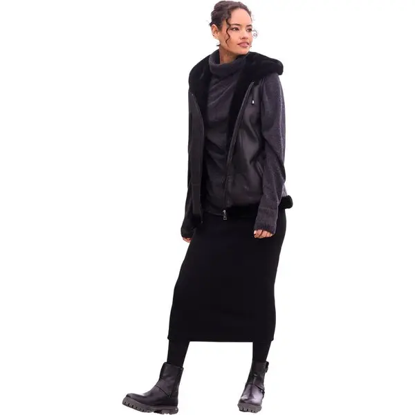 CELTIC & CO. Geelong Wool Midi Skirt - Black