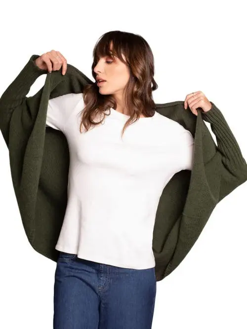 CELTIC & CO. Supersoft Cocoon Cardigan - Olive