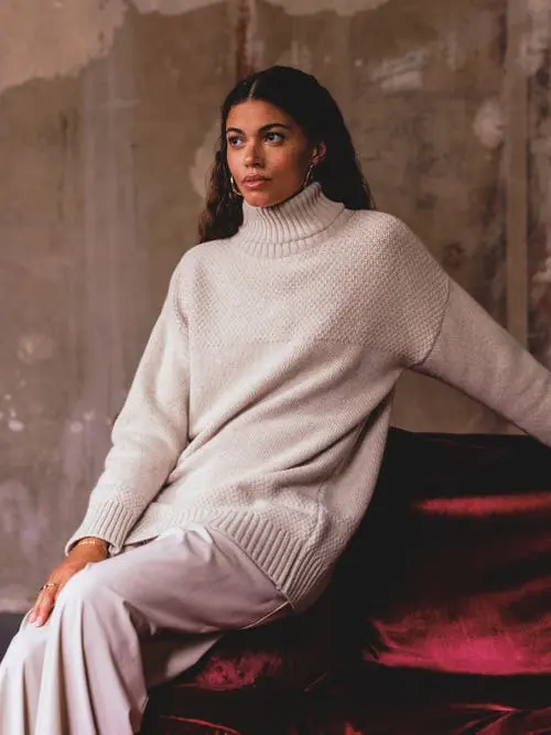 CELTIC & CO. Lambswool Funnel Neck Sweater