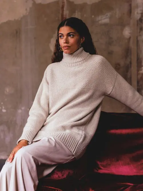 CELTIC & CO. Lambswool Funnel Neck Sweater