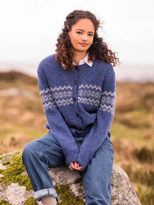 CELTIC & CO. Fair Isle Crew Neck Cardigan