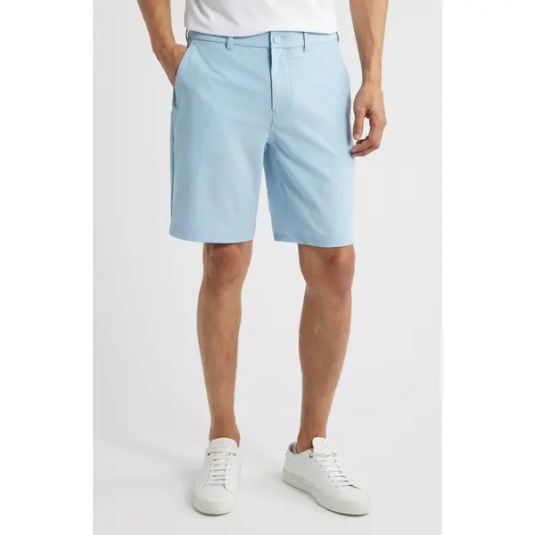 Mizzen+main Helmsman Flat Front Performance Golf Shorts - Light Blue