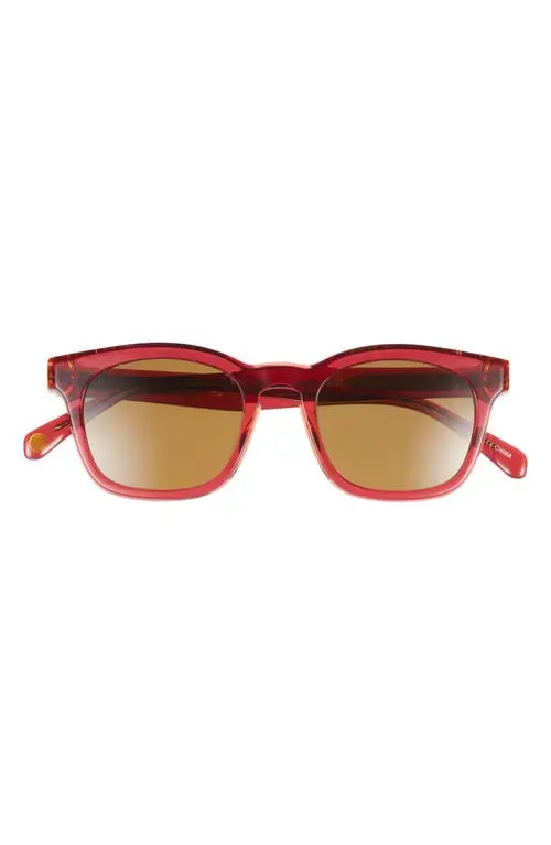 Eyebobs Humble Narrator 49mm Polarized Sunglasses - Red /orange Crystal/brown
