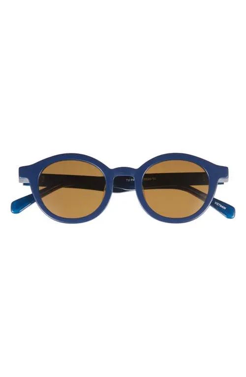 Eyebobs Tv Party 44mm Polarized Round Sunglasses - Navy Blue/brown
