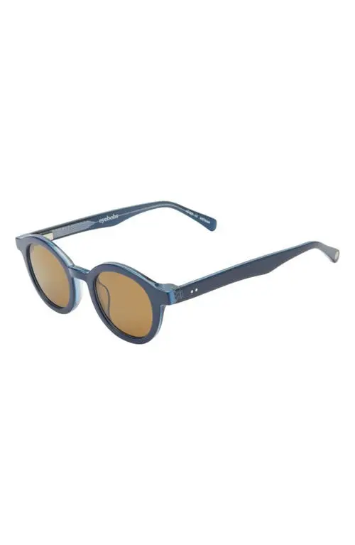 Eyebobs Tv Party 44mm Polarized Round Sunglasses - Navy Blue/brown
