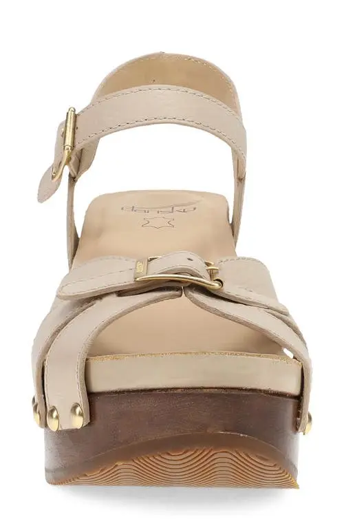 Dansko Alanna Ankle Strap Platform Wedge Sandal - Vanilla
