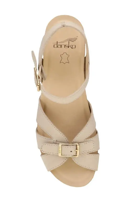 Dansko Alanna Ankle Strap Platform Wedge Sandal - Vanilla