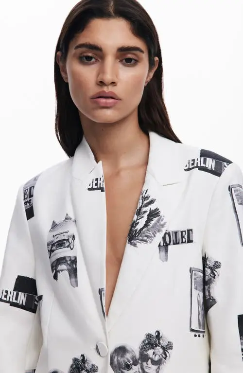 Desigual Collage Print Blazer