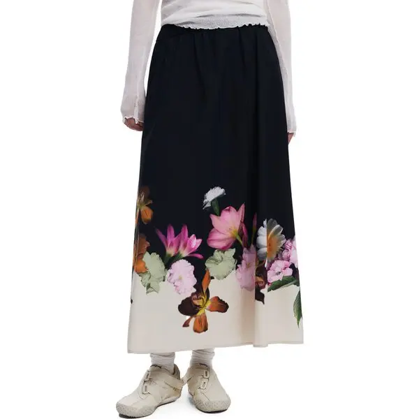 Desigual Floral Print Maxi Skirt