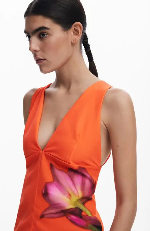 Desigual Floral Deep V-neck Tank