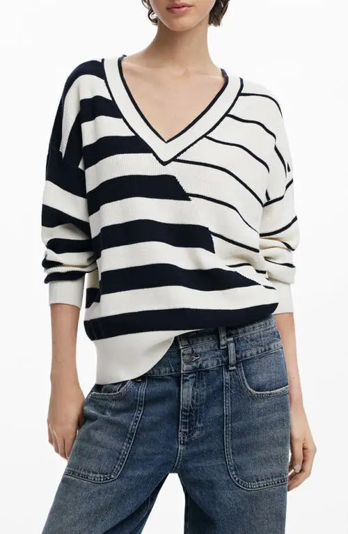 Desigual Variegated Stripe V-neck Sweater