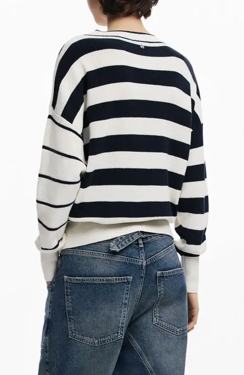 Desigual Variegated Stripe V-neck Sweater
