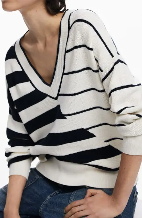 Desigual Variegated Stripe V-neck Sweater