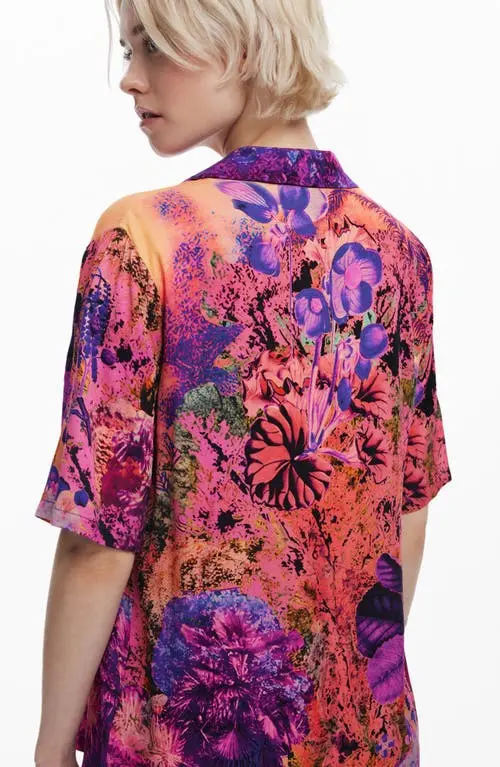 Desigual Tropical Print Camp Shirt