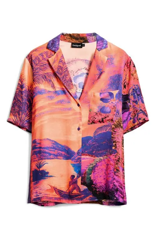 Desigual Tropical Print Camp Shirt