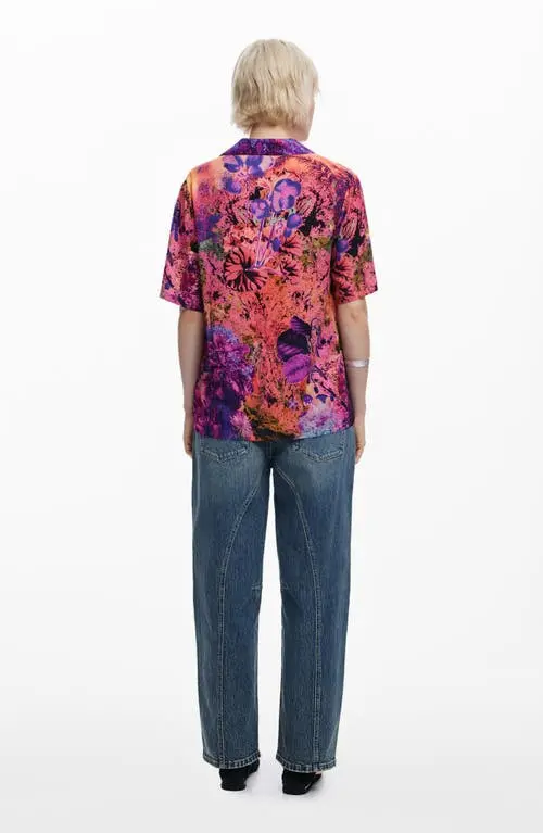 Desigual Tropical Print Camp Shirt