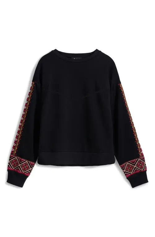 Desigual Embroidered Sleeve Sweatshirt