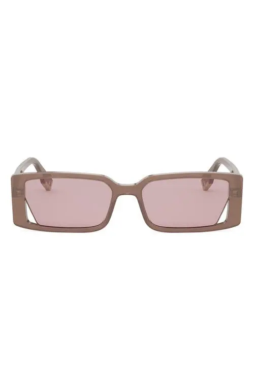 Fendi Rectangular Sunglasses - Shiny Light Brown / Violet