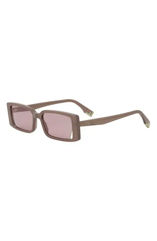 Fendi Rectangular Sunglasses - Shiny Light Brown / Violet