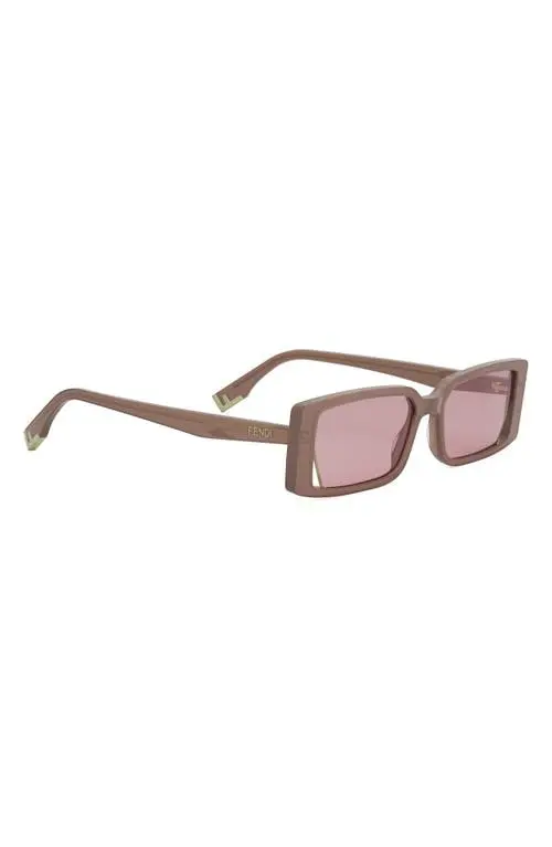 Fendi Rectangular Sunglasses - Shiny Light Brown / Violet