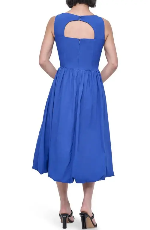 Dkny Drop Waist Bubble Hem Midi Dress